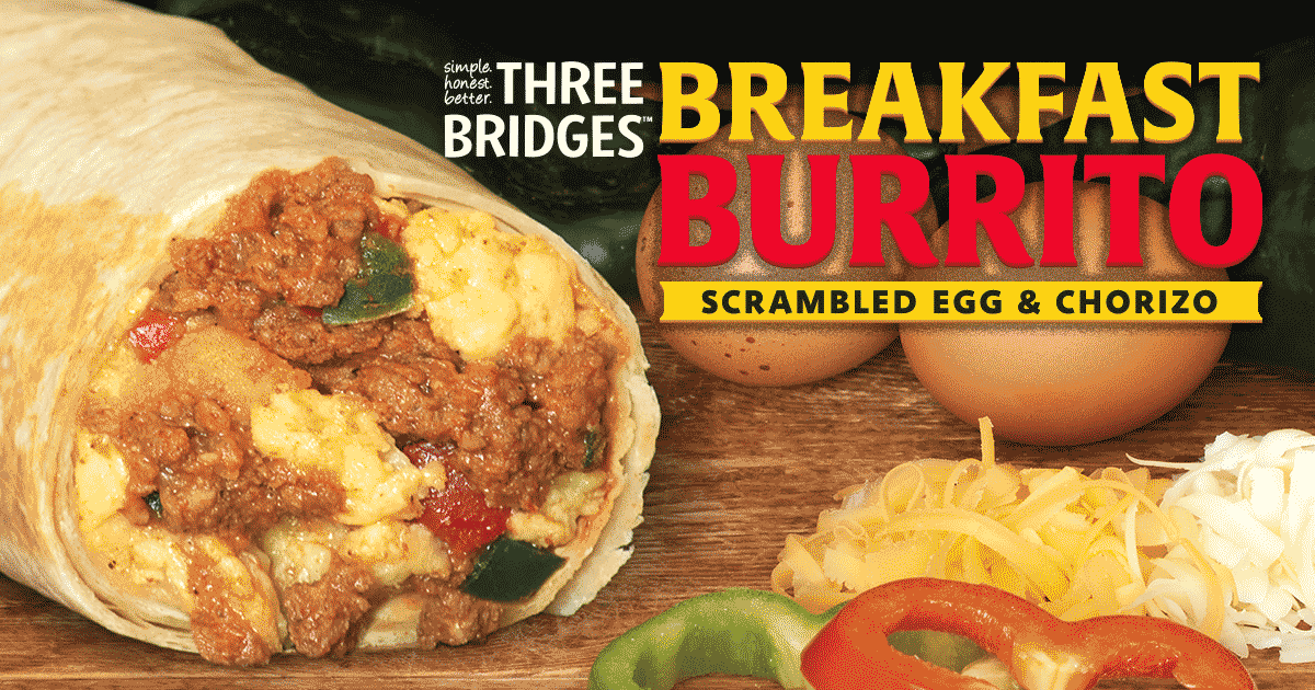 Three Bridges Breakfast Burritos